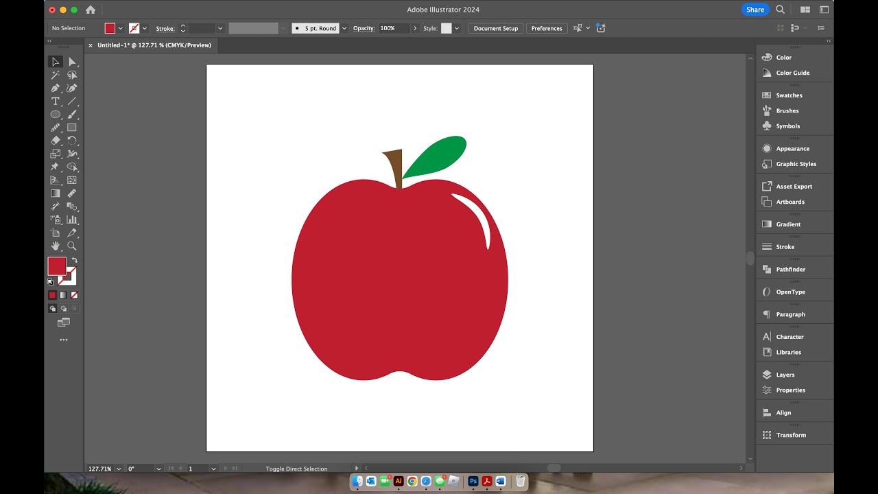 How to Create a Vector Apple for Beginners in Adobe Illustrator - YouTube