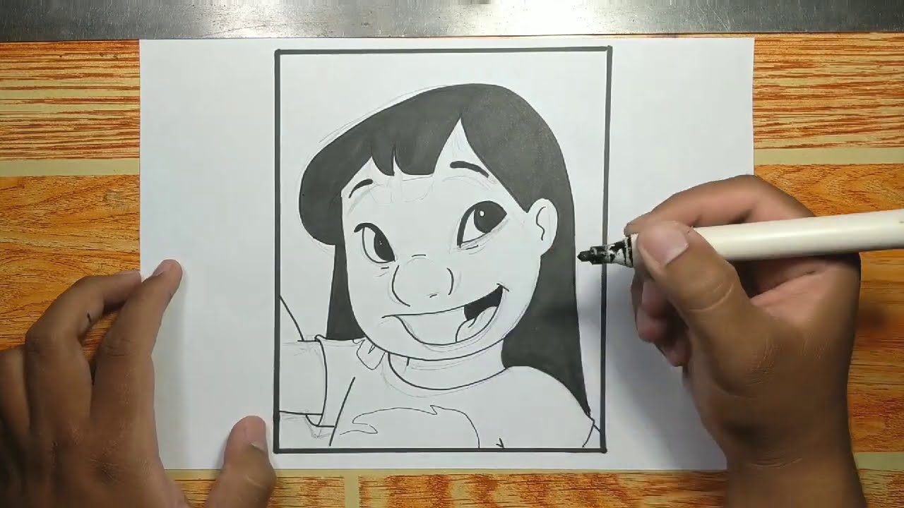 How to draw LILO FACE step by step - YouTube