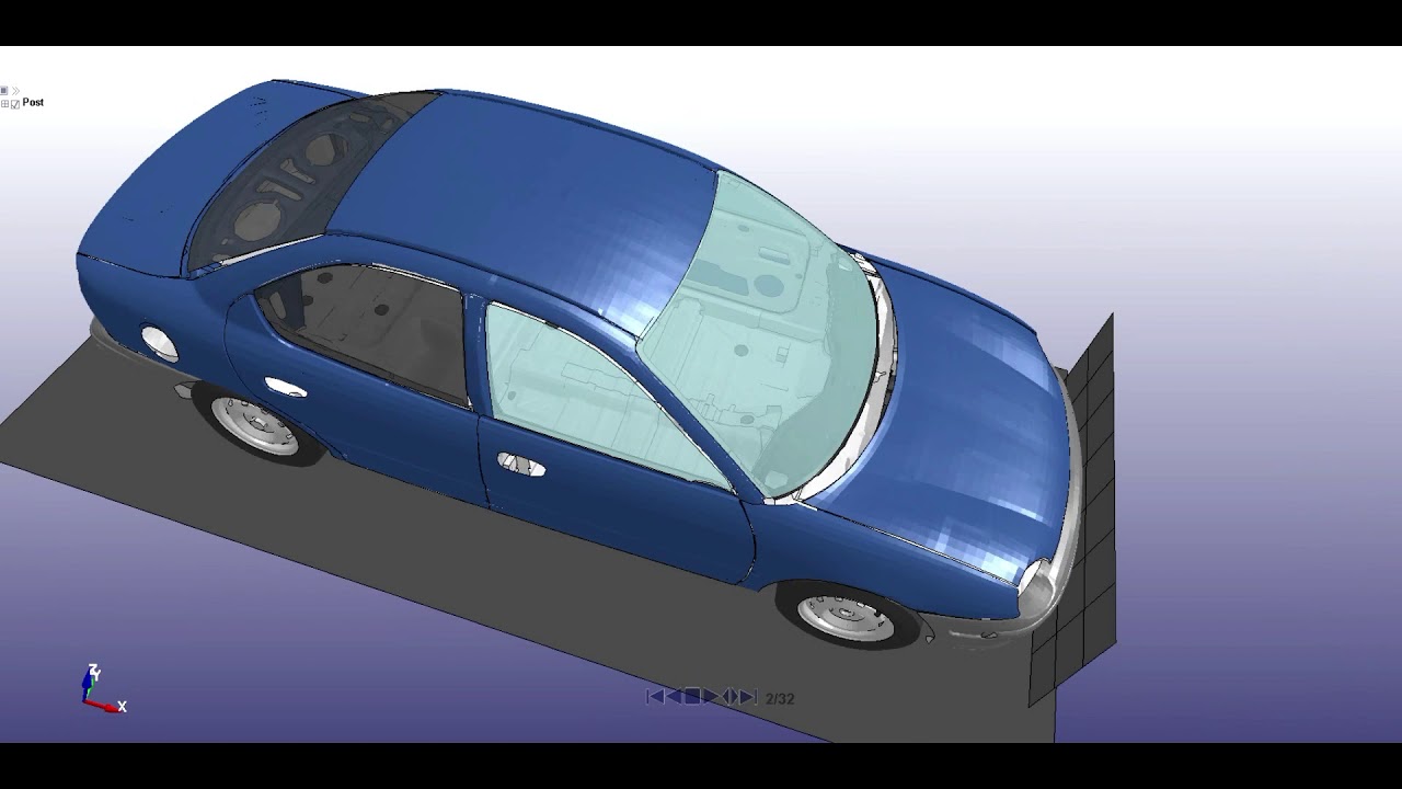 Virtual Car Crash 1996 Dodge Neon | Ls Dyna - YouTube