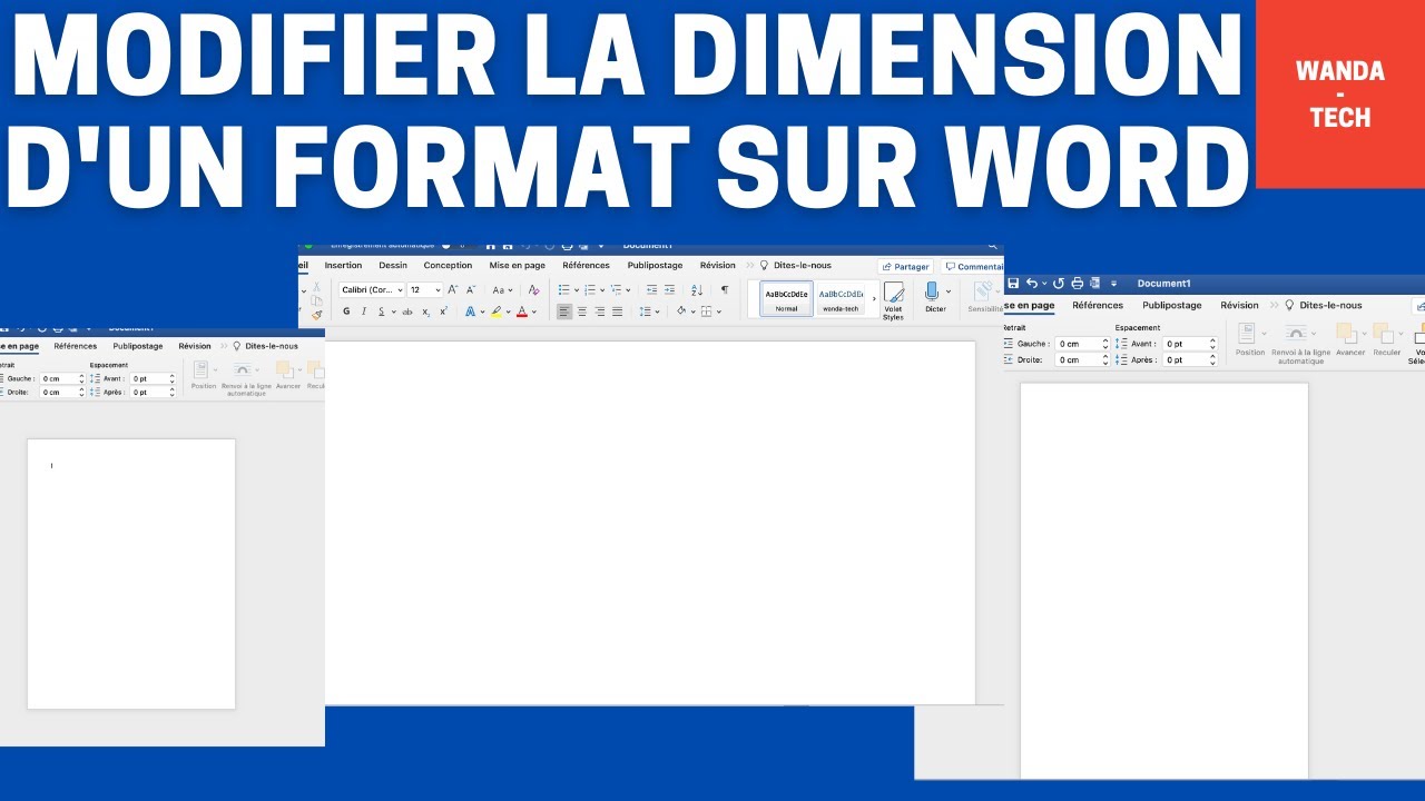 Comment modifier la taille ou les dimensions d'un format sur Word - YouTube