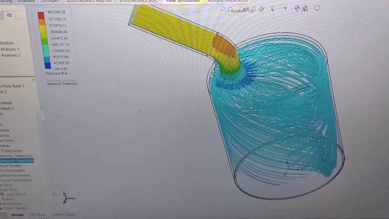 Flow Simulation of an Intake valve through Solidworks - YouTube