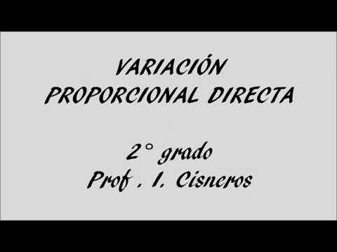 VARIACIÓN PROPORCIONAL DIRECTA 2° grado - YouTube