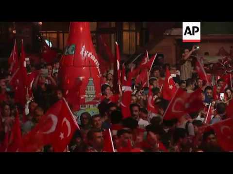 Erdogan supporters gather in Taksim Square