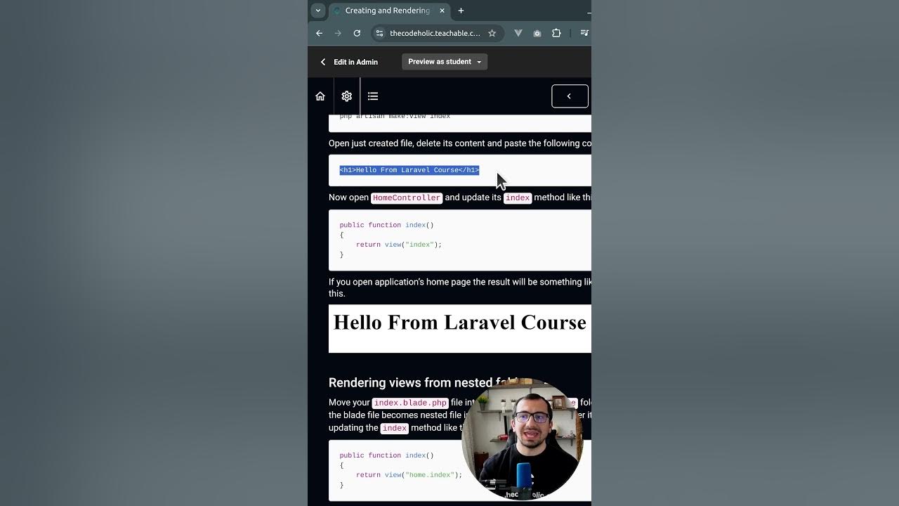 Creating and Rendering Blade Files in Laravel #thecodeholic #laravel #laravelcourse - YouTube
