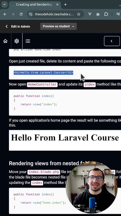 Creating and Rendering Blade Files in Laravel #thecodeholic #laravel #laravelcourse - YouTube