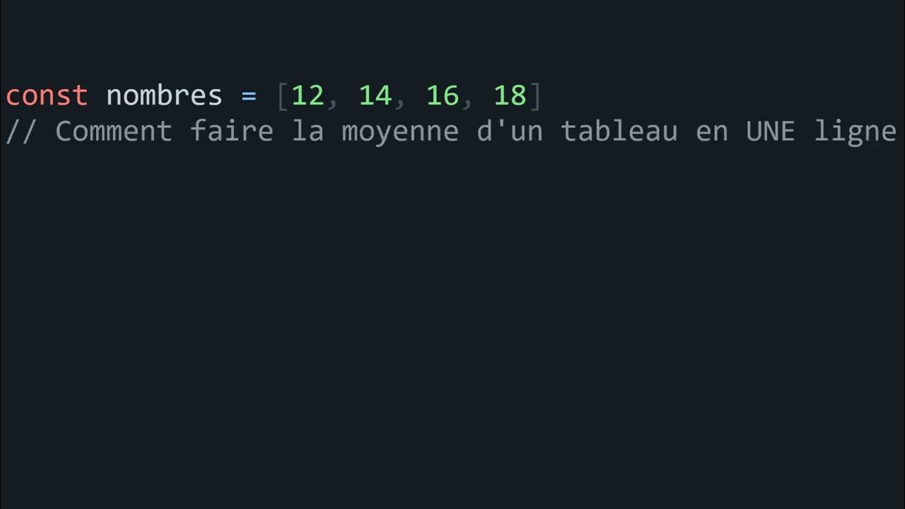 Faire une moyenne en une ligne de code - YouTube