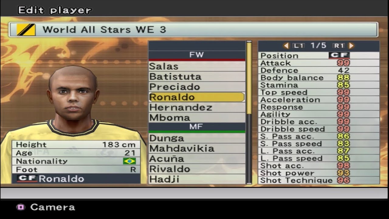 PATCH PES 6 - WORLD ALL STARS - STATS - PS2 - YouTube