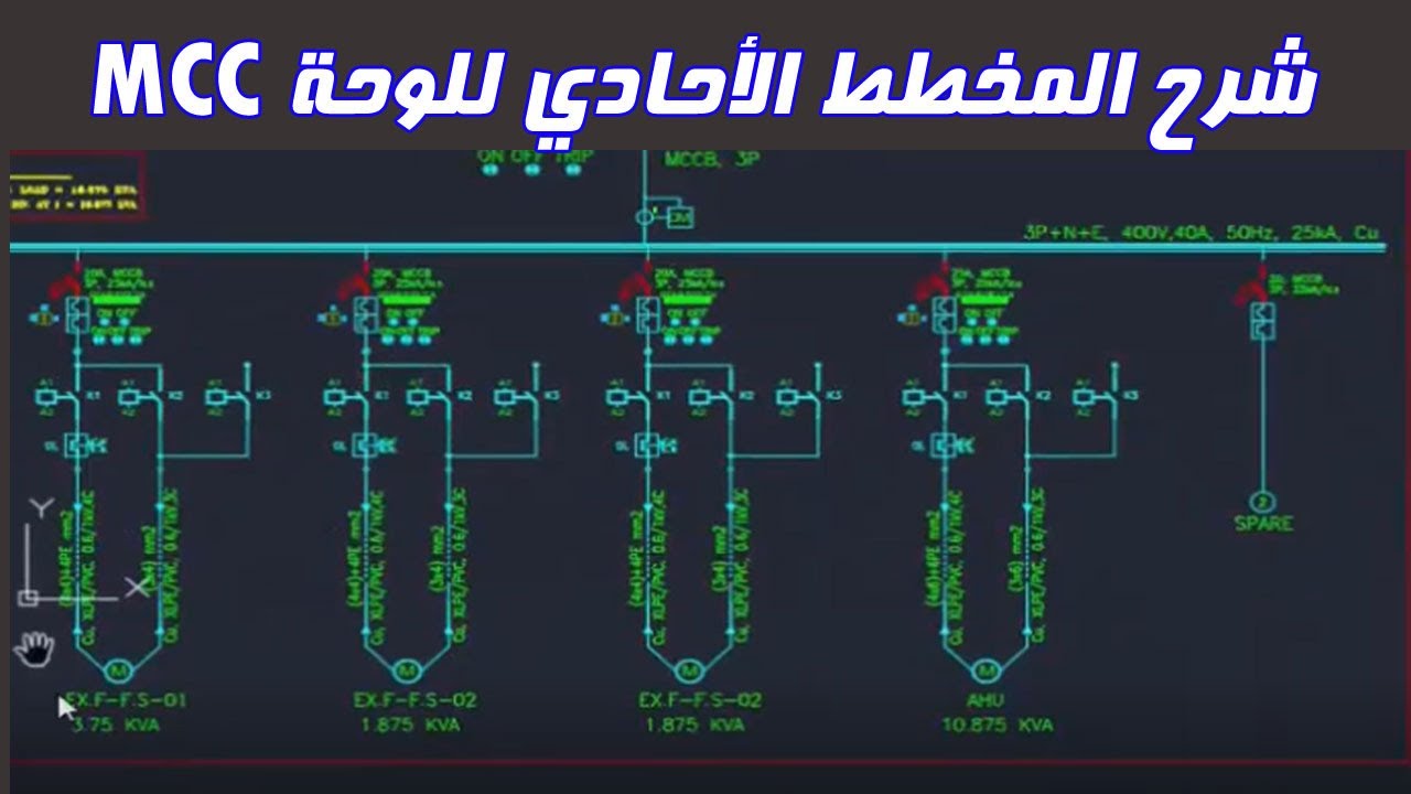 SLD For MCC شرح المخطط الأحادي للوحة التحكم في المواتير - YouTube