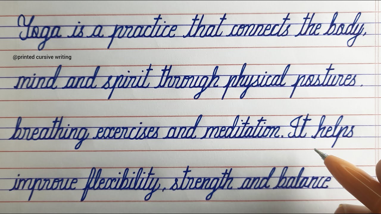 CURSIVE WRITING step by step practice in 4 lines note One page cursive ...