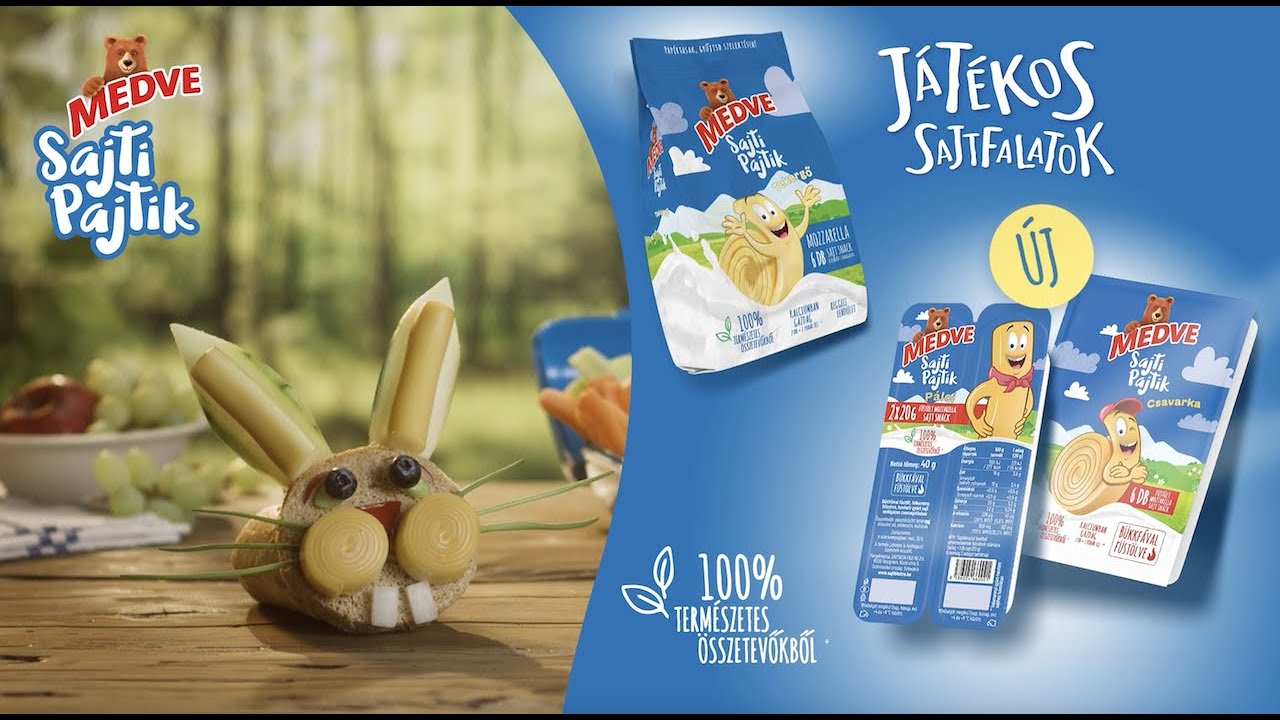 Medve Sajti Pajtik Pálci és Csavarka sajt snack reklám 2023 - YouTube
