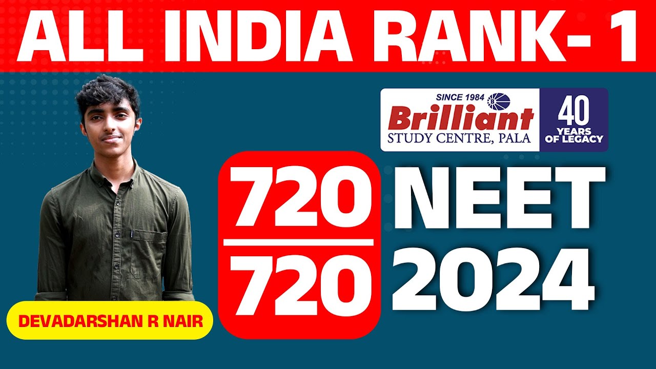 NEET 2024 | AIR - 1 | 720/720 | DEVADARSHAN R NAIR - YouTube