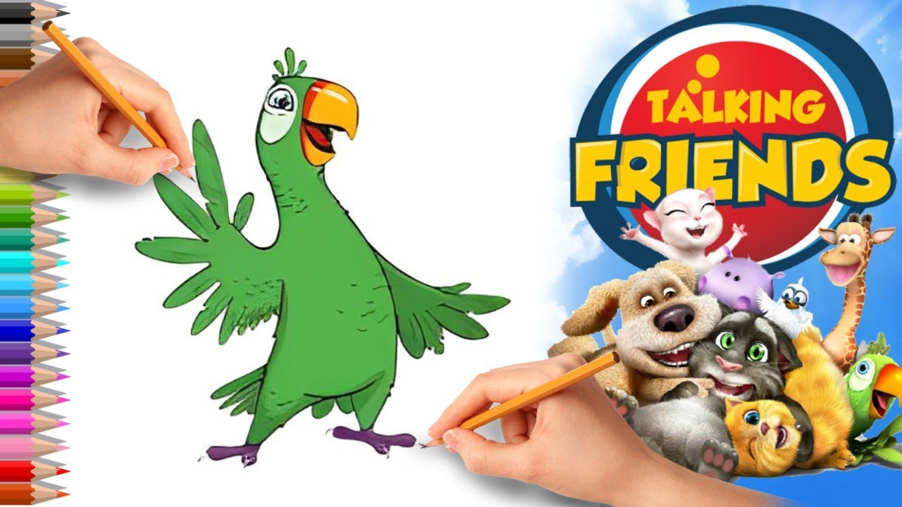 How to Draw Talking Pierre the Parrot 🐦 | Talking Tom and Friends - YouTube
