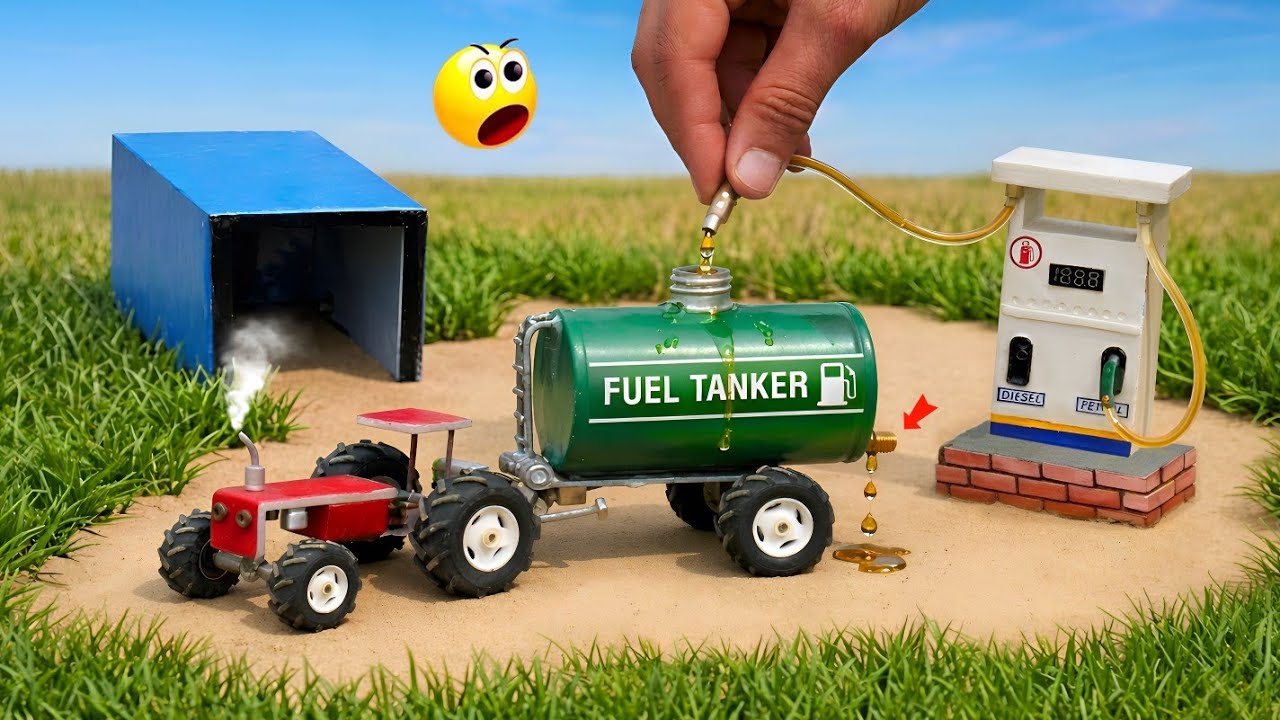 diy tractor mini petrol pump machine science project | @CreativeTractor ...