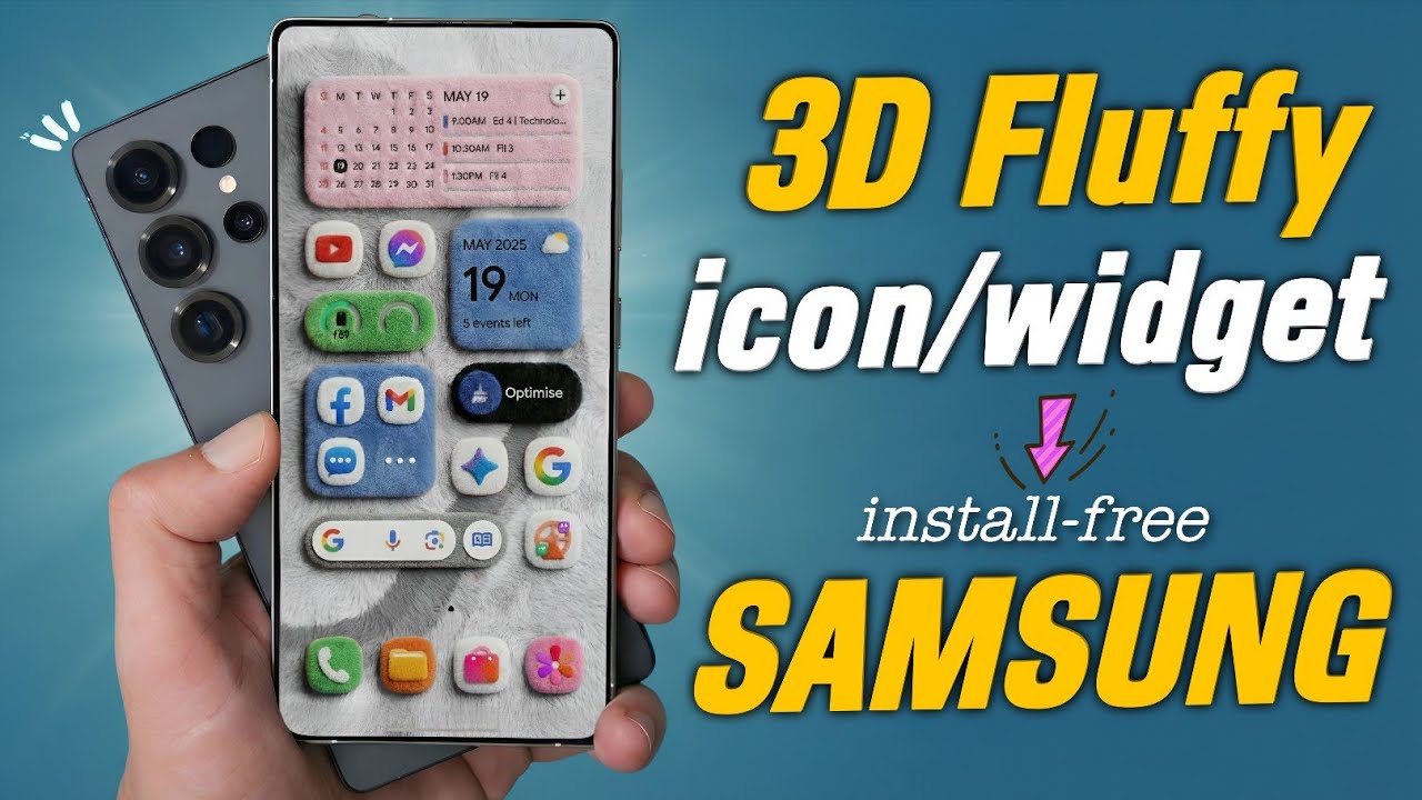 Samsung Install Viral ONE UI 8 - 3D Fluffy Icon Pack & Fluffy Widget on any Galaxy Phone 😍😱 ...