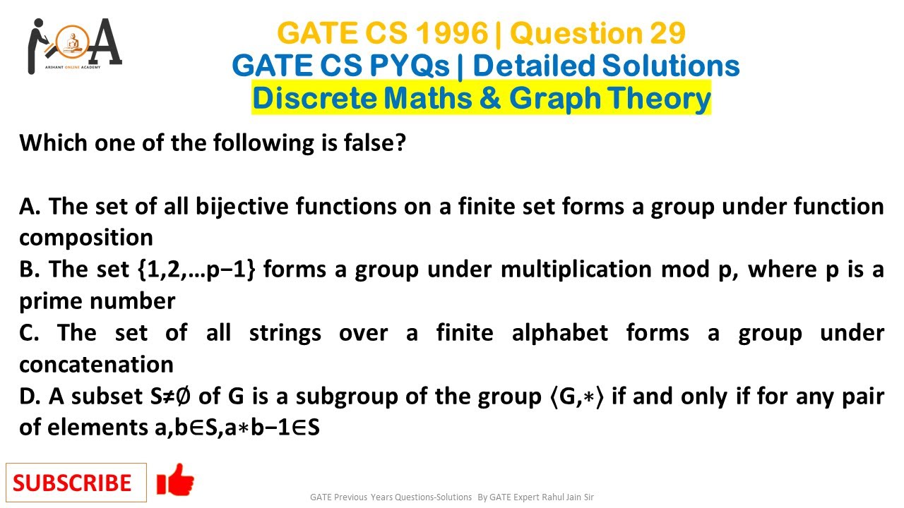 Gate Cs 1996 Question 29 Gate Cs Solutions Gate Cs Pyqs Discrete Maths And Graph Theory