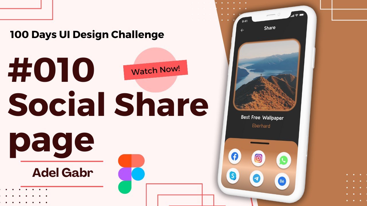Create stunning Social share page with figma | Daily UI Design ...