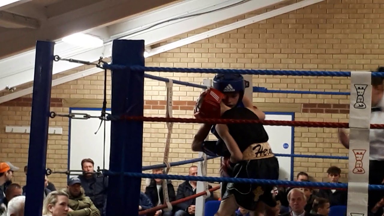 Leonard Herne In Red Gloves Boxing From Newark Epic Golden Gloves ...