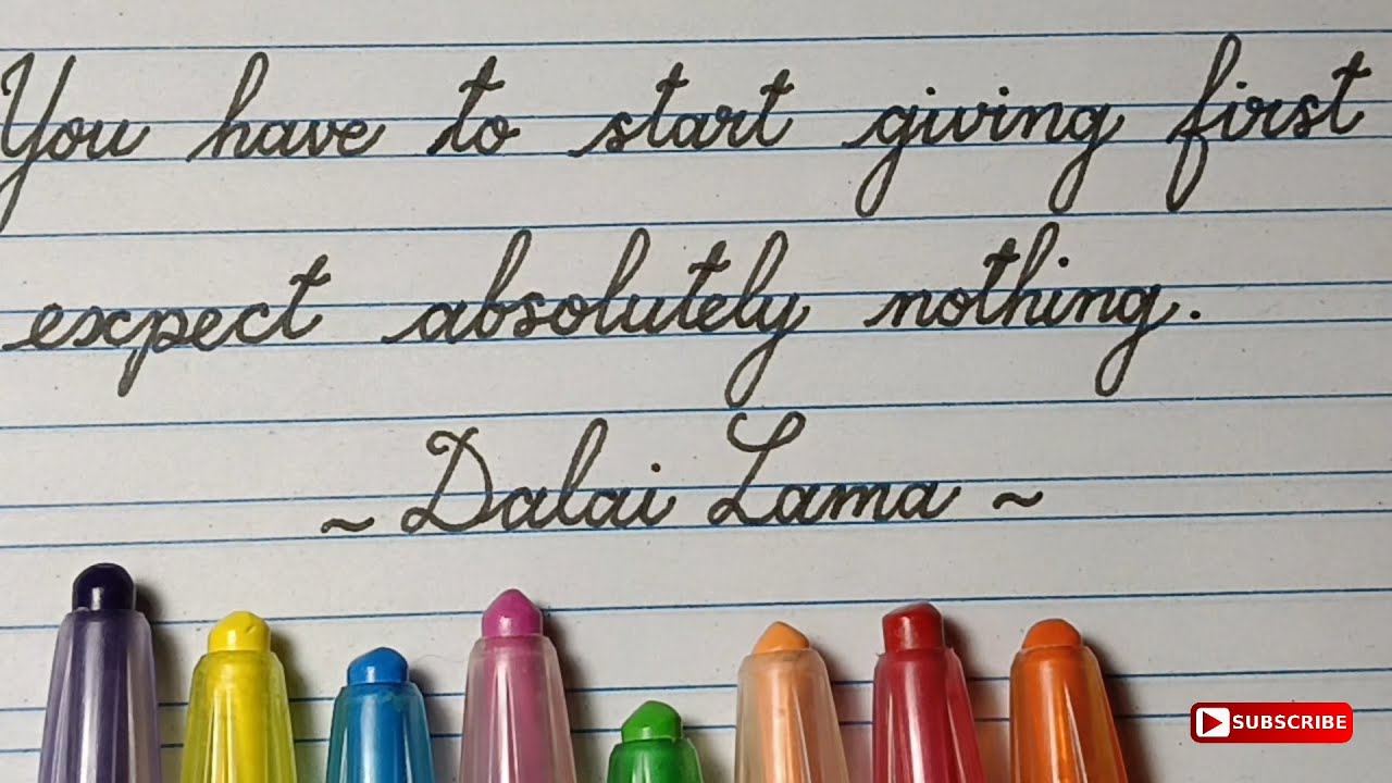 Best Inspirational Quotes in English Cursive Writing | Handwriting ...