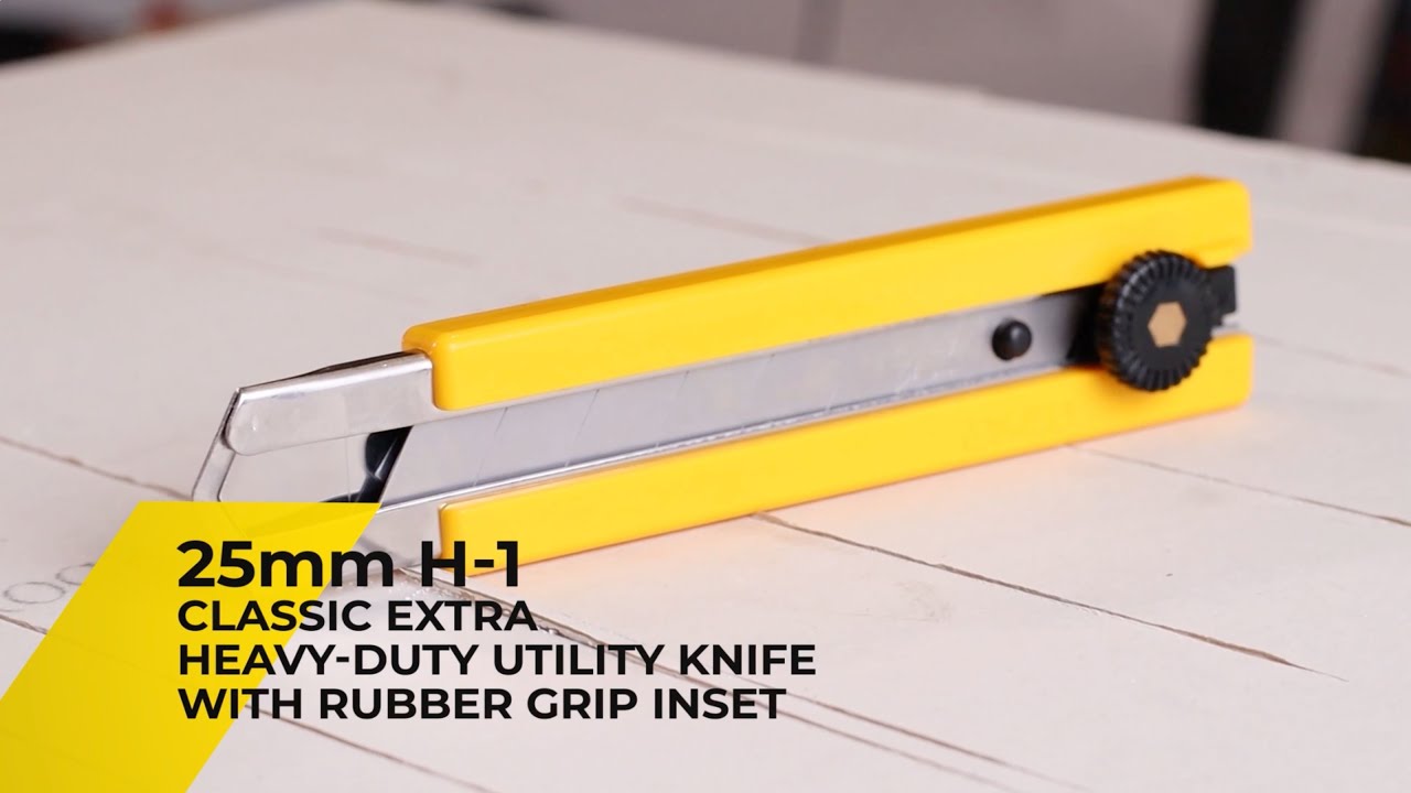 25mm H-1 Classic Extra Heavy-Duty Utility Knife with Rubber Grip Inset ...