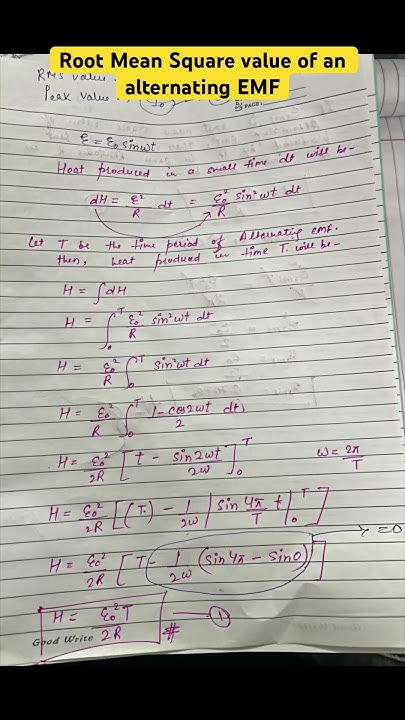 Root Mean Square value of an alternating EMF | Alternating Current #viral #physic - YouTube