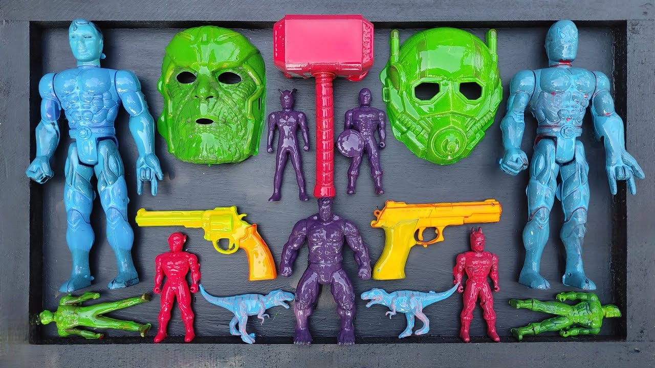 Superhero and Guns toys Revolver,Glock pistol,T-rex,Power rangers ...