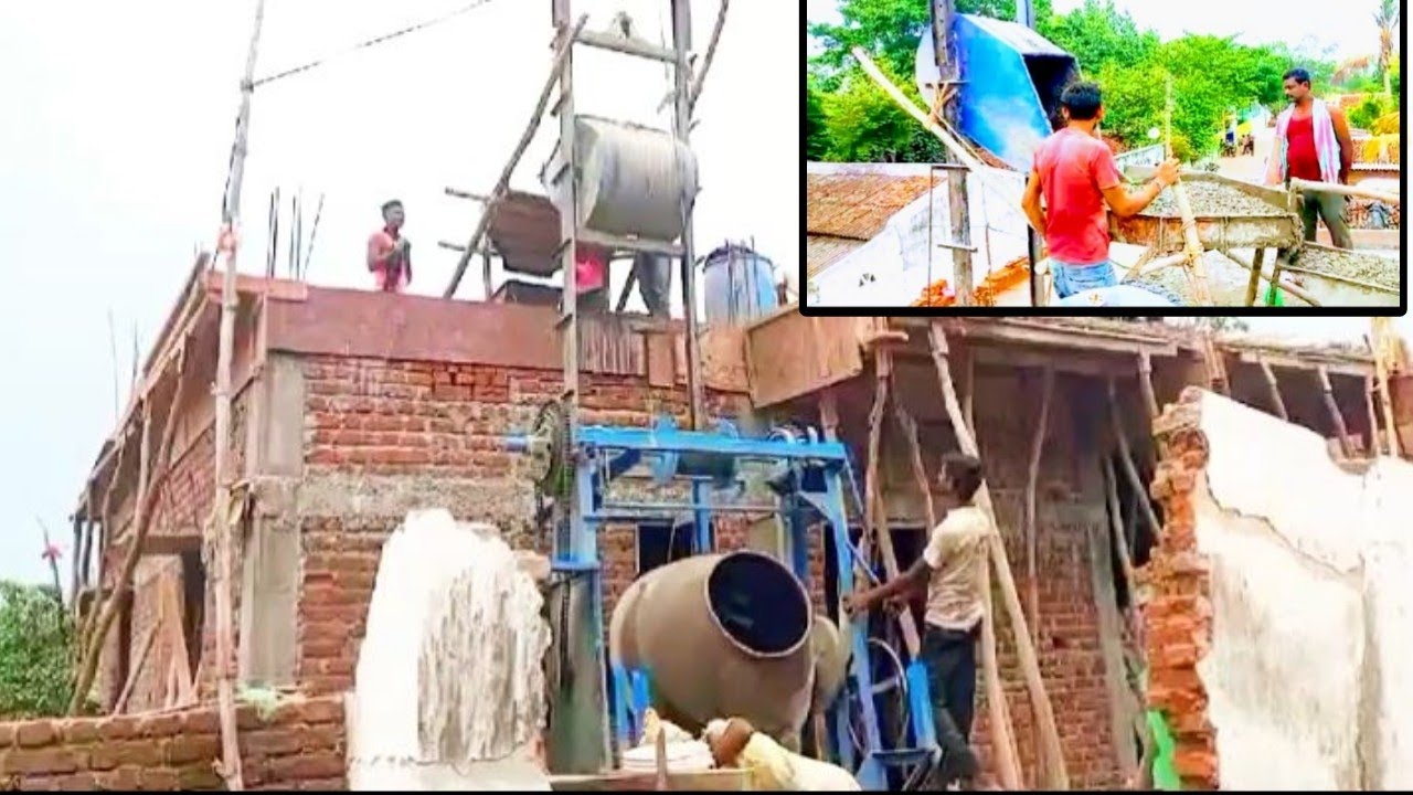 Mixture machine se ghar ki chhat dhali || घर की छत डाली mixture machine ...