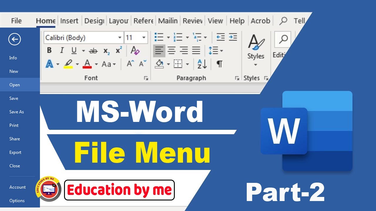 MS Word File Menu class part- 2 | हिंदी विडियो by Education by me - YouTube