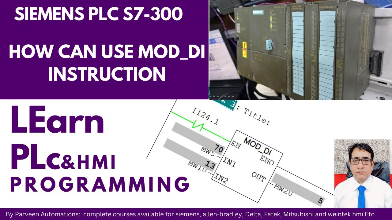 siemens plc s7-300 how can use MOD instruction - YouTube