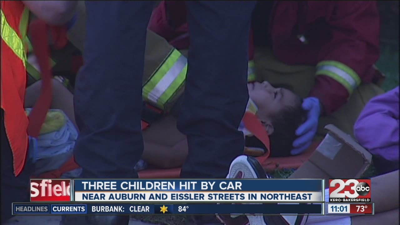 Three children hit by car - YouTube
