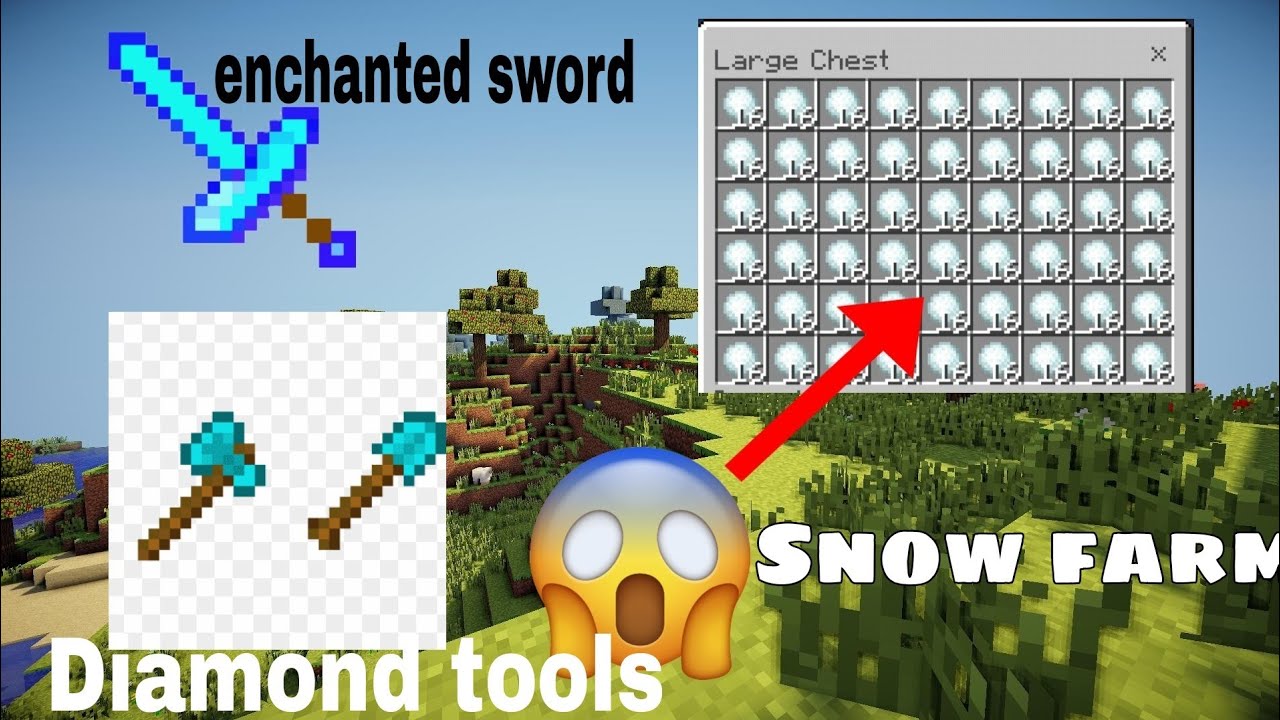 Making a snow farm , enchanting my diamond sword and upgradeing my ...