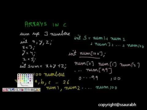 C Programming Tutorial: Arrays (Array Indexing, Memory Layout): Lesson1 - YouTube