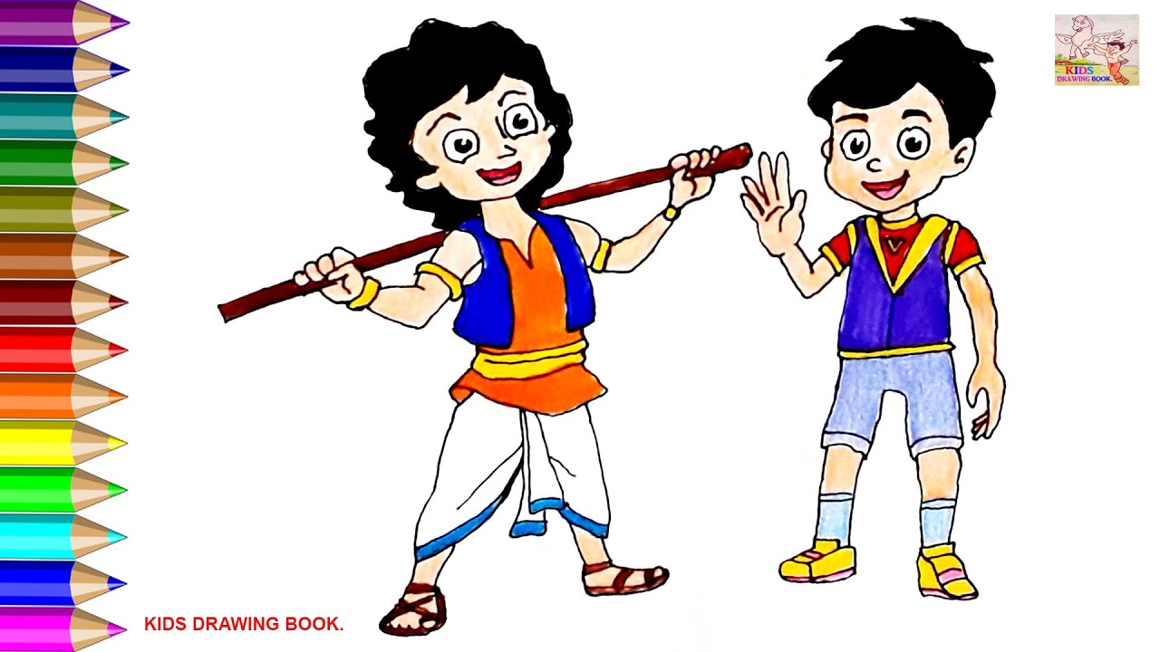 HOW TO DRAW VIR AND KISNA CARTOON EASY #cartoondrawing #cartoon # ...