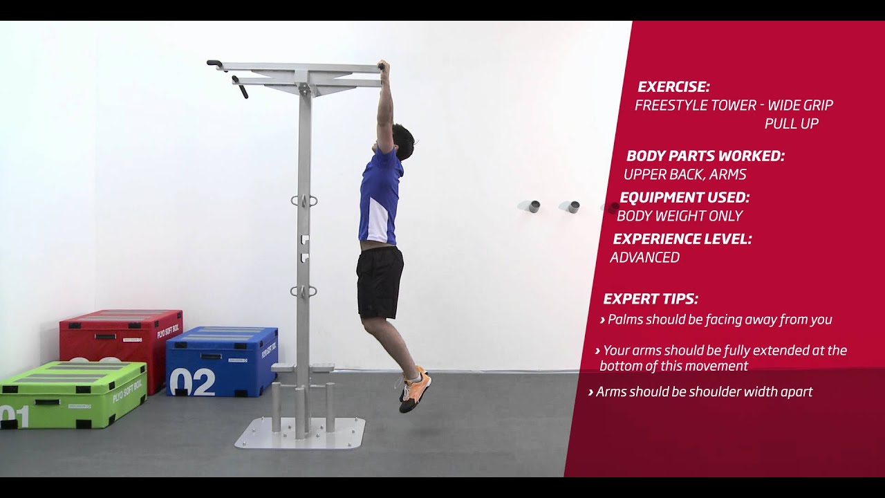 Fitness First Freestyle exercise - Freestyle Tower Wide Grip Pull Up ...