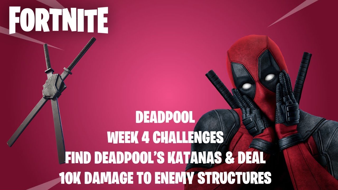 Fortnite - Deadpool - Week 4 Challenges - Find Deapool's Katanas - YouTube
