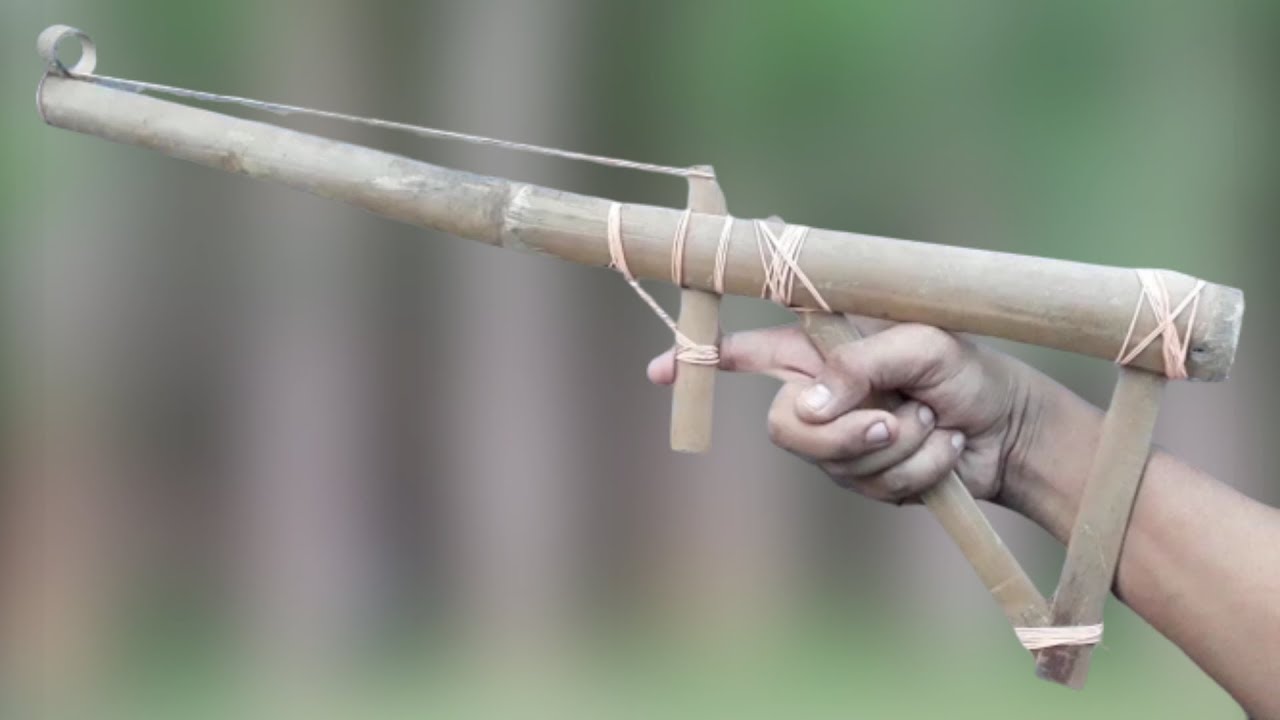 Cara Membuat Tembak Dari Bambu Yang Sudah Dibelah - YouTube