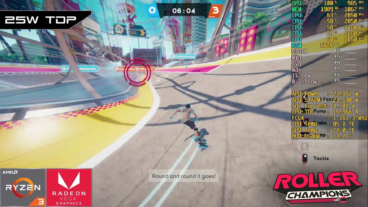 Roller Champions | AMD Ryzen 3 3200U Vega 3 | Gameplay Benchmark - YouTube