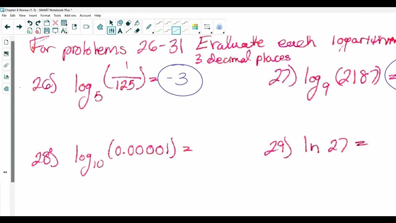 Algebra 2 Chapter 6 Review - YouTube