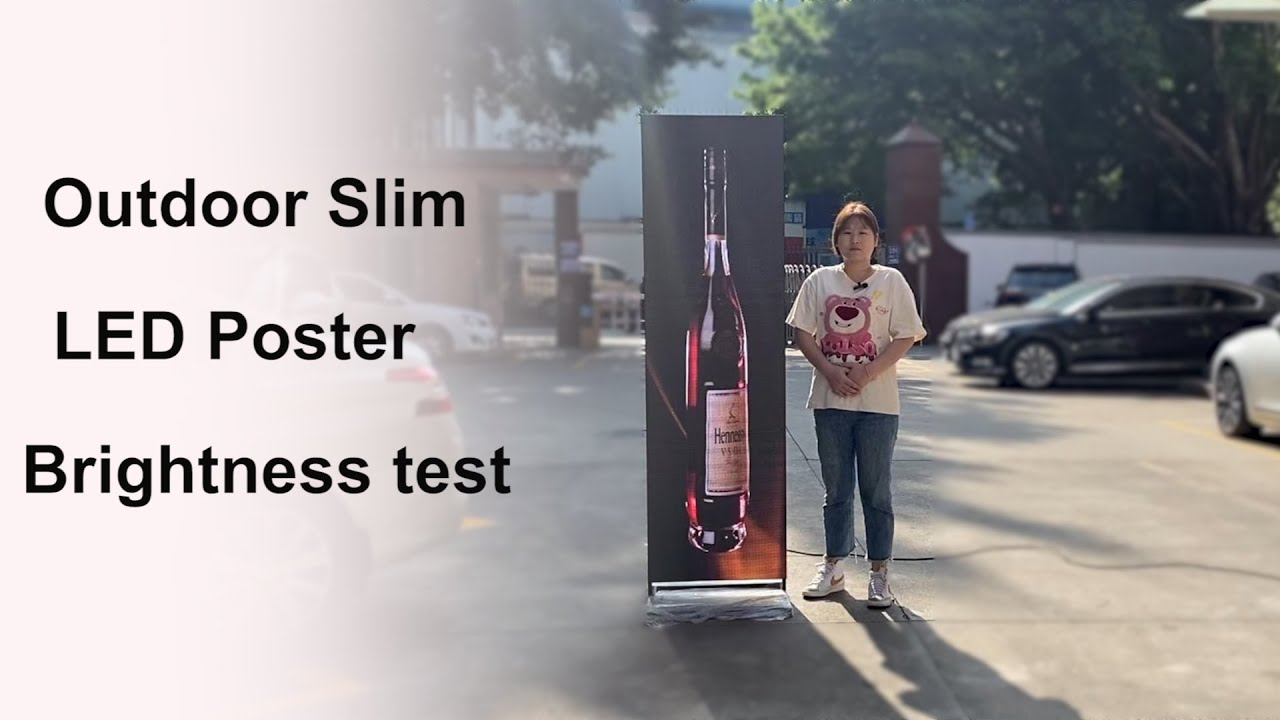 What is the brightness of NSE Outdoor Slim LED Poster Screen? # ...