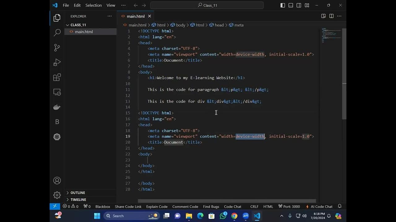 Class 11 | Batch 3 | Web Development Course - YouTube