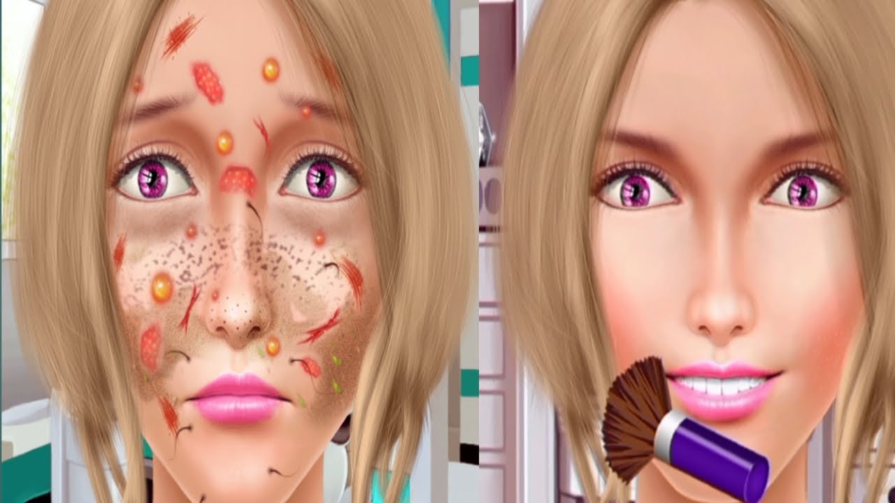 ASMR clean face Animation makeup video - YouTube