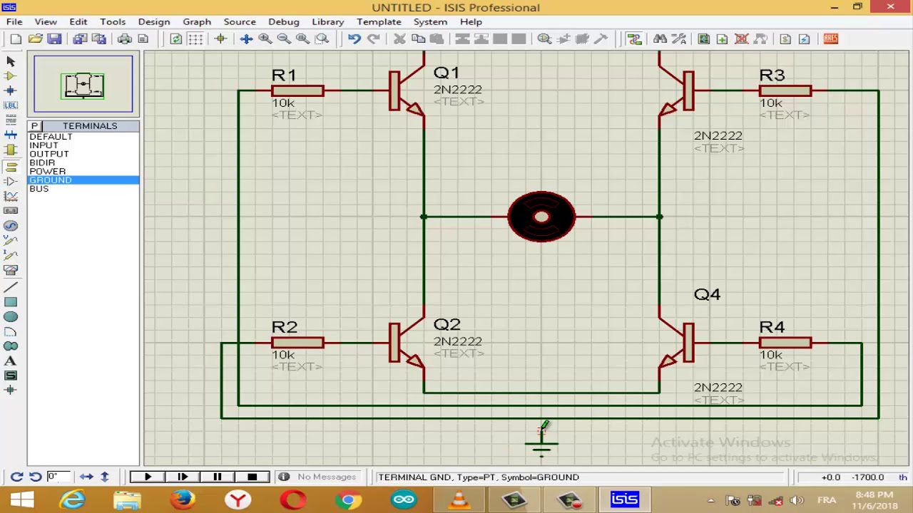 H bridge with 2N2222 transistors - YouTube