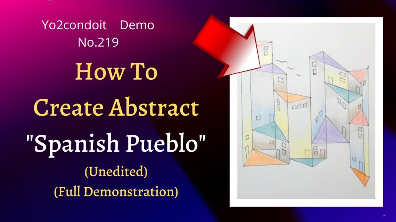 How To Create "Spanish Pueblo" - Unedited - Full Demo. #art #artwork ...