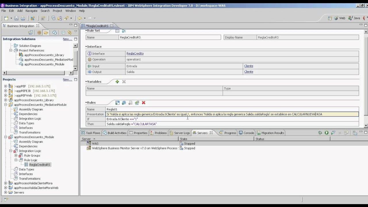 IBM WebSphere Integration Developer 04 crearRegla - YouTube
