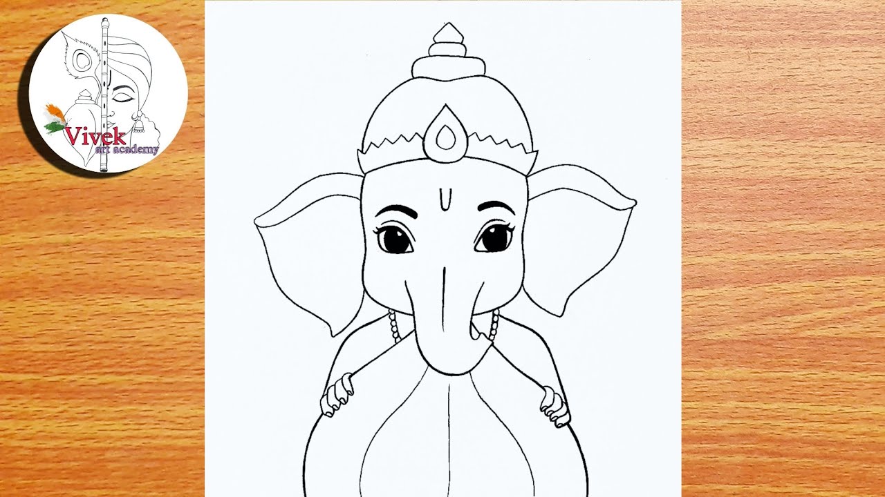 Ganpati Bappa with Big Modak Laddu Drawing | Easy Drawing | Ganesh Ji ...