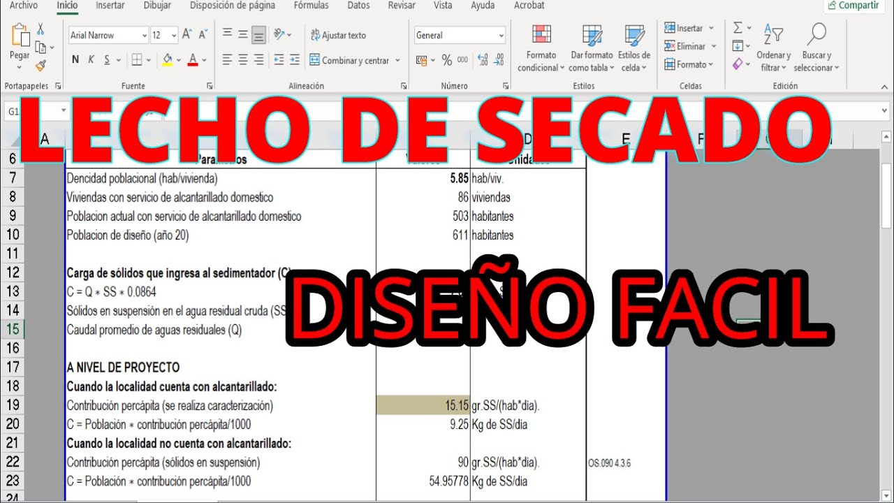 DISEÑO DE LECHO DE SECADO TANQUE IMHOFF - YouTube