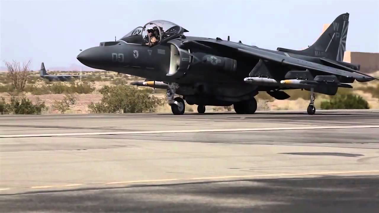 Close Look at US Harriers Doing Refueling and Weapons Reloading - YouTube