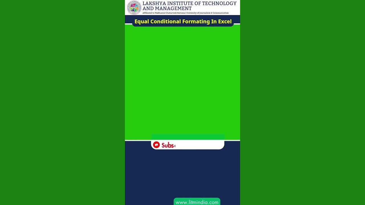 Equal Conditional Formatting how to use in Excel | #short #excel - YouTube