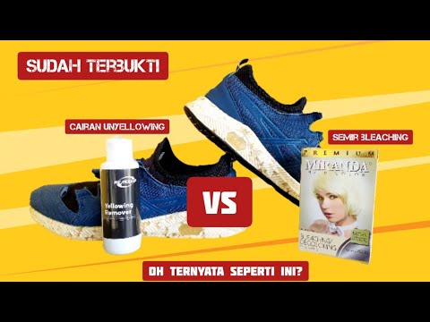 Uji Coba Memutihkan sol sepatu yang menguning (unyellowing) berbahan ...