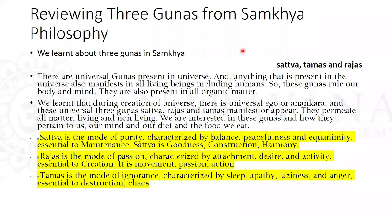 Three gunas in the food - YouTube