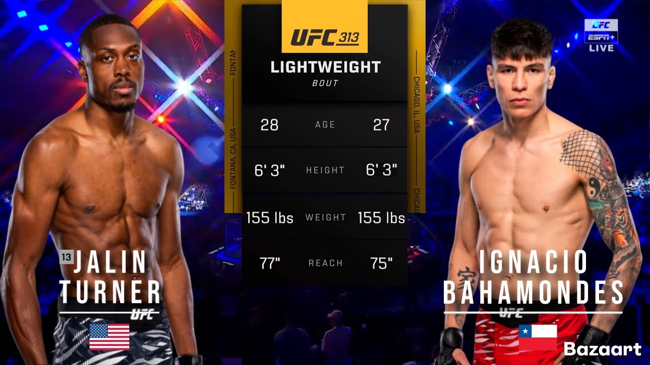 JALIN TURNER VS IGNACIO BAHAMONDES FULL FIGHT UFC 313 - YouTube